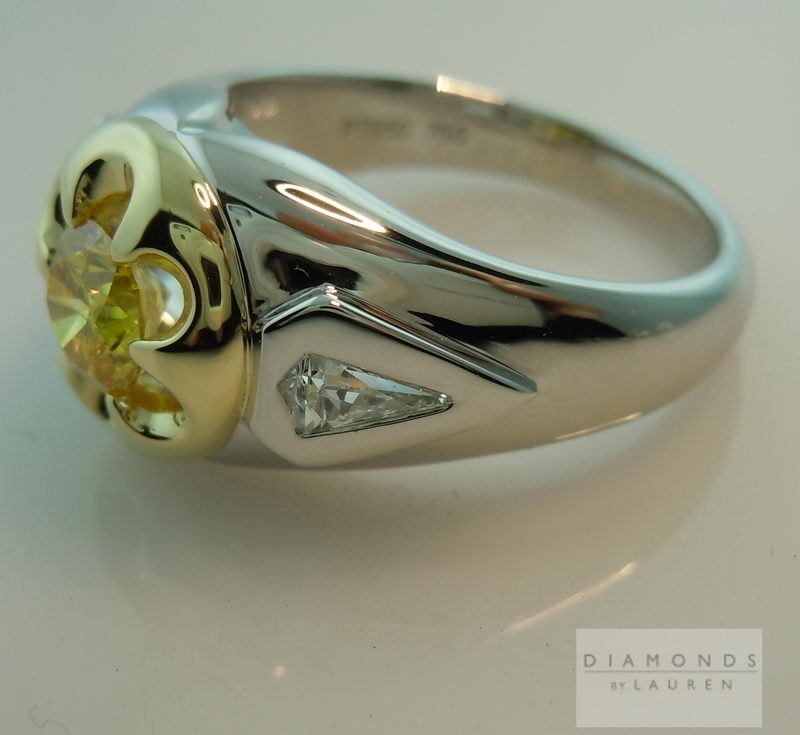 .57ct Fancy Vivid Yellow Round Diamond "Uber" Ring GIA R4432 Diamonds ...