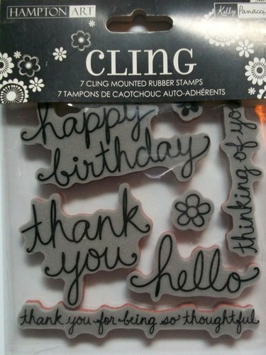 Sentiments 7 Rubber Cling Stamps by Hampton Art NIP | eBay