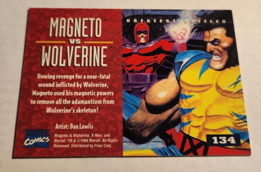 1995 Fleer Ultra Marvel X-Men MAGNETO VS WOLVERINE Greatest Battles ...