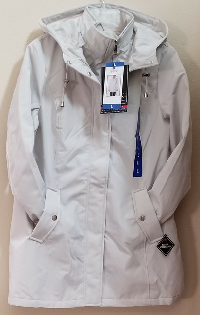 HFX Performance Women's All Weather Trench Coat Jacket Cement Gray L ...