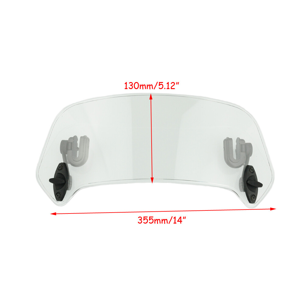 Motorcycle Adjustable Clip On Windshield Windscreen Extension Wind ...