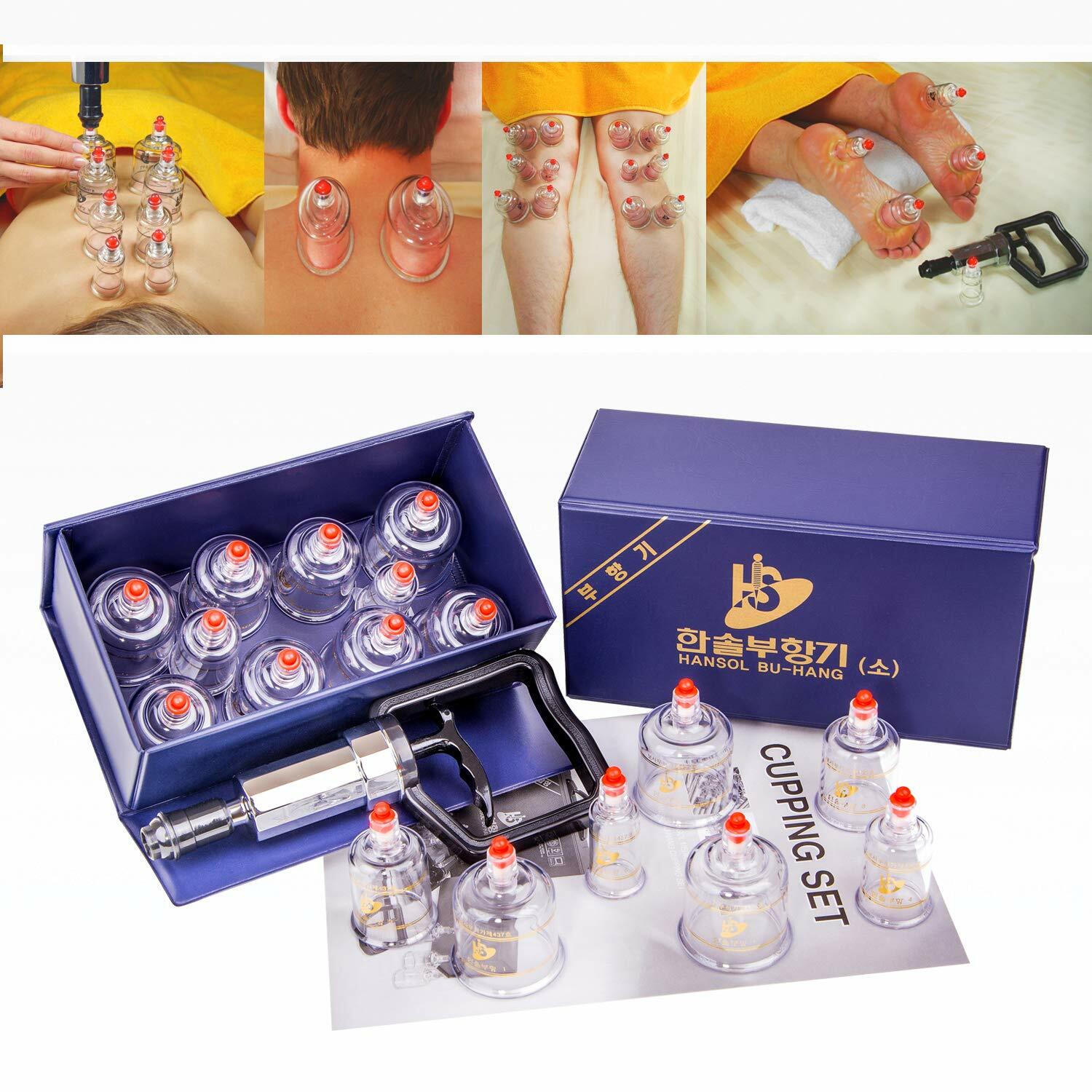 [10 Cup] Hansol Professional Cupping Therapy Equipment Set + Pumping ...