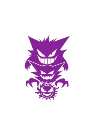 Pokemon Gengar Haunter Gastly Cut Vinyl Decal Sticker Laptop Car Window ...