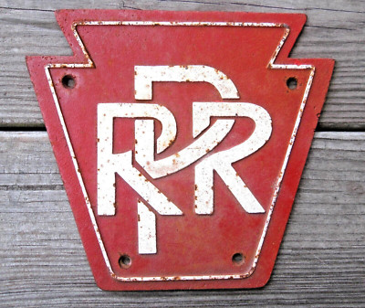 CAST IRON PENNSYLVANIA RAILROAD PRR KEYSTONE TRAIN VTG SIGN PLAQUE | eBay