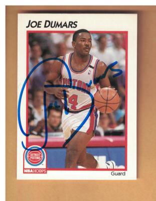 Joe Dumars AUTOGRAPHED 1991-92 HOOPS BASKETBALL CARD SIGNED DETROIT ...