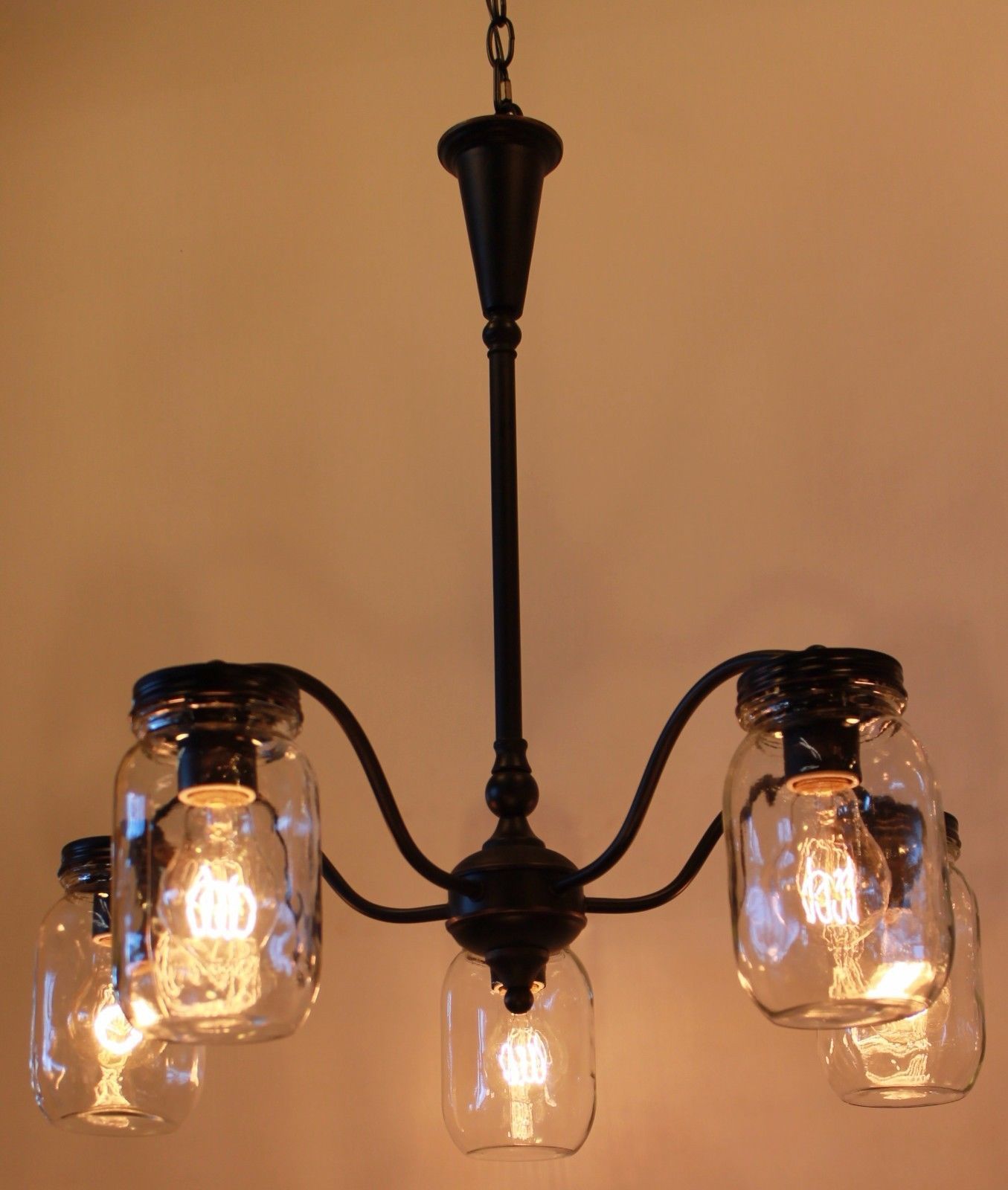 Primitive Bronze Ceiling Hanging Chandelier Cottage Farmhouse Style ...