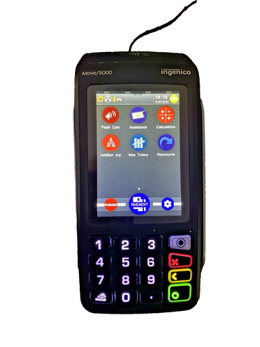 TPE Ingenico Move 5000 CL, 3G, Bluetooth, PLUS BASE TRES BON ETAT | eBay