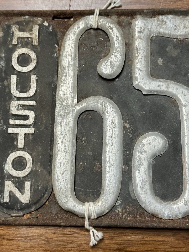 Authentic Antique Houston License Plate Texas Automobile Plate Early ...