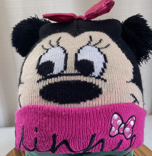 YOUTH TODDLER SIZE GIRLS DISNEY MINNIE MOUSE WINTER BEANIE HAT BLACK ...