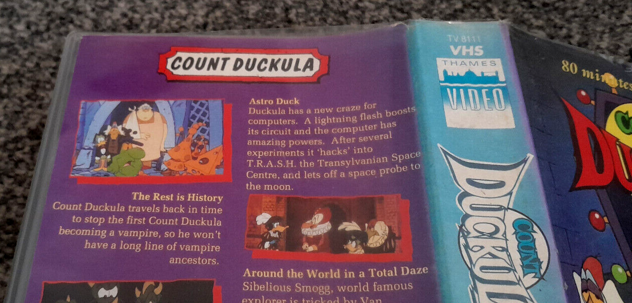 COUNT DUCKULA ASTRO DUCK THE REST IS HISTORY THAMES PAL VHS VIDEO KIDS ...