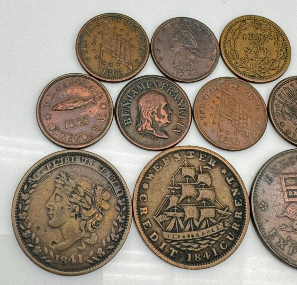 Lot 10 1800s Hard Times Millions For Defense Army Navy Copper War ...