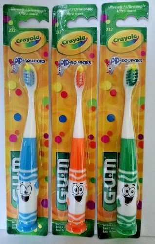 (6 pack) Butler GUM Crayola Pip-Squeaks Ultra Soft #232 Toothbrushes ...