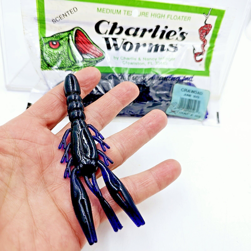 Charlie's Worms 4" Crawdad June Bug 8 Count Pack Bass Fishing | eBay
