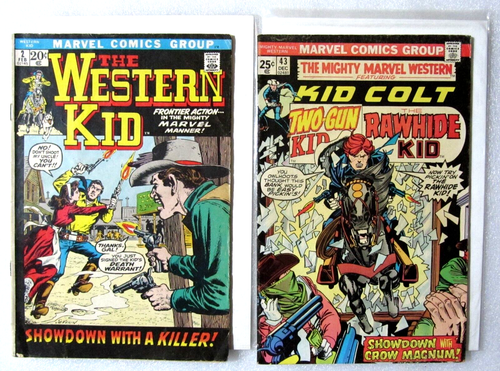 LOT WESTERN KID #2 & MIGHTY MARVEL WESTERN #43 TWO-GUN KID RAWHIDE KID ...