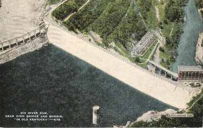 Postcard Kentucky Dix River Dam near High Bridge & Burgin Linen 1955 ...