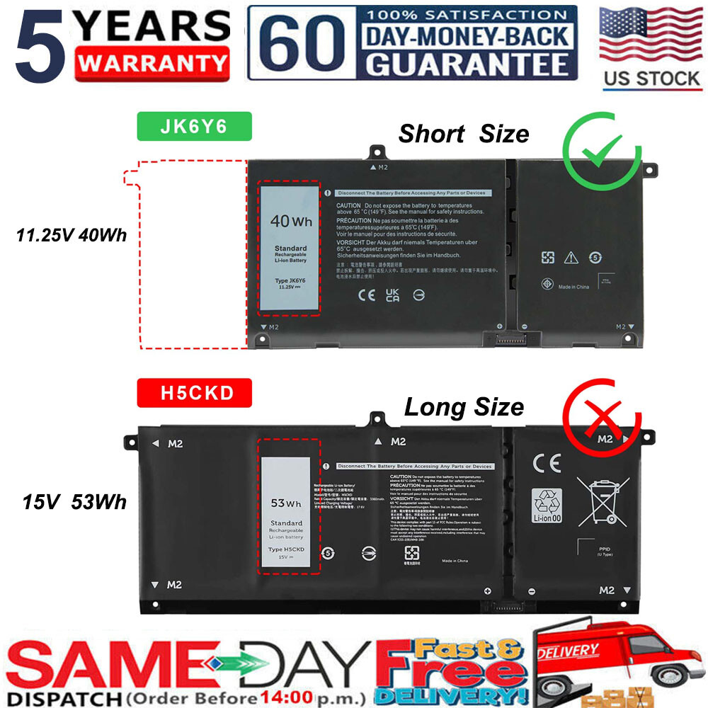 JK6Y6 Battery For Dell Latitude 3410 3510 Inspiron 5300 5401 5408 5501 ...