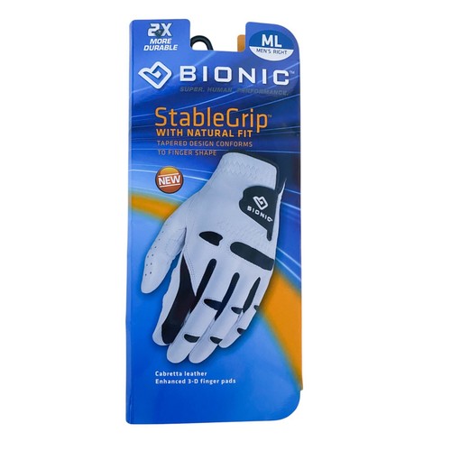 Bionic Mens Glove StableGrip Golf Glove Right Hand Size ML White ...