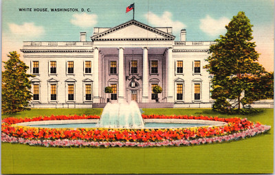 Washington DC The White House Postcard Ca 1945 | eBay