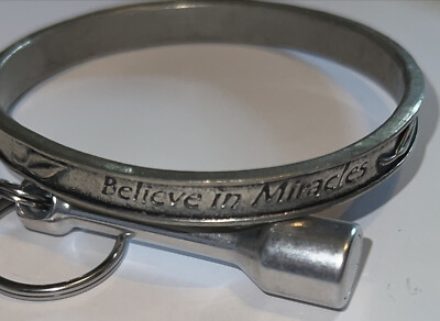 2005 Basic Spirit Pewter Bracelet Spread Your Wings Believe In Miracles ...