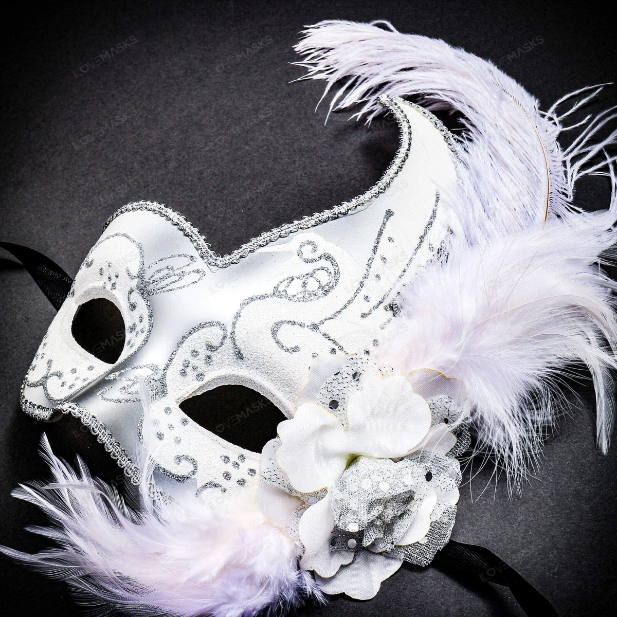 Pretty White Masquerade Masks
