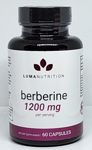 LUMA NUTRITION Berberine HCI 1200 mg per Serving 60 Capsules New Exp ...