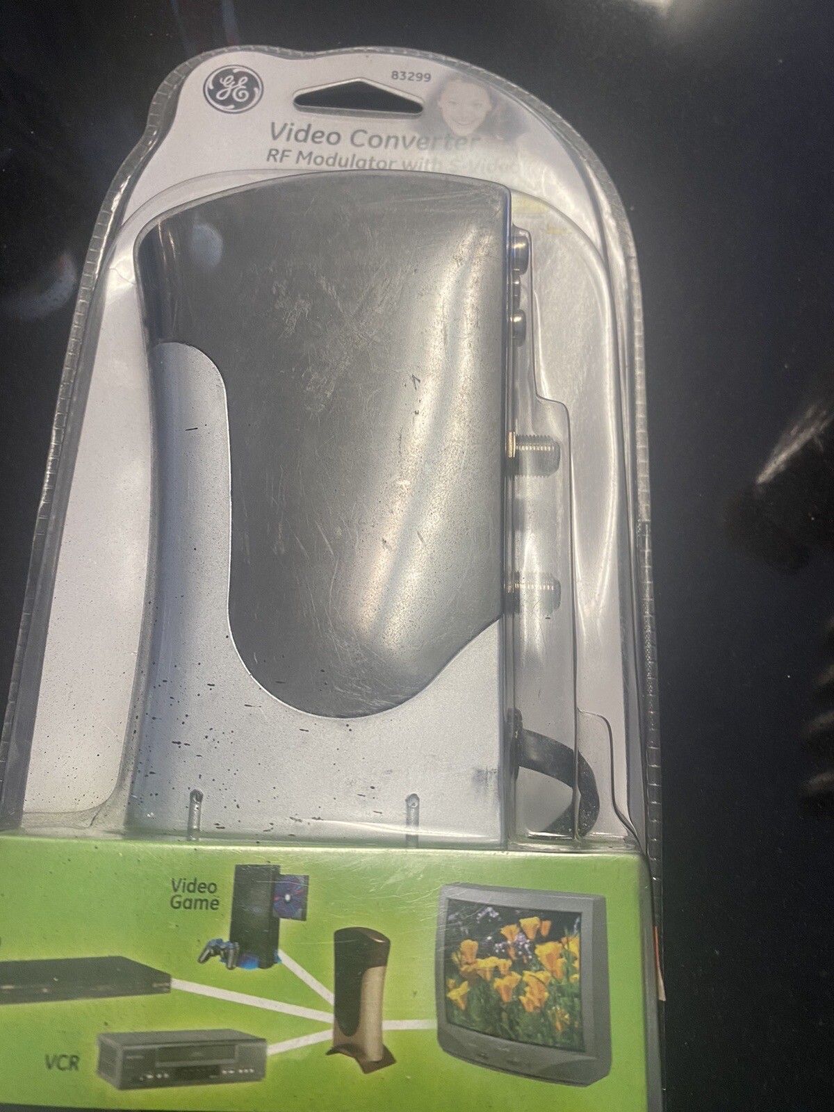 GE Video Converter RF Modulator w/ S Video 83299 Connect DVD Video Game ...