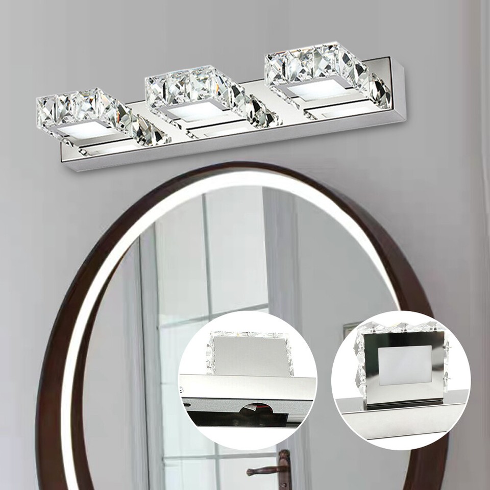 Bathroom Vanity Wall Light Over Mirror Light LED Crystal Wall Sconce ...