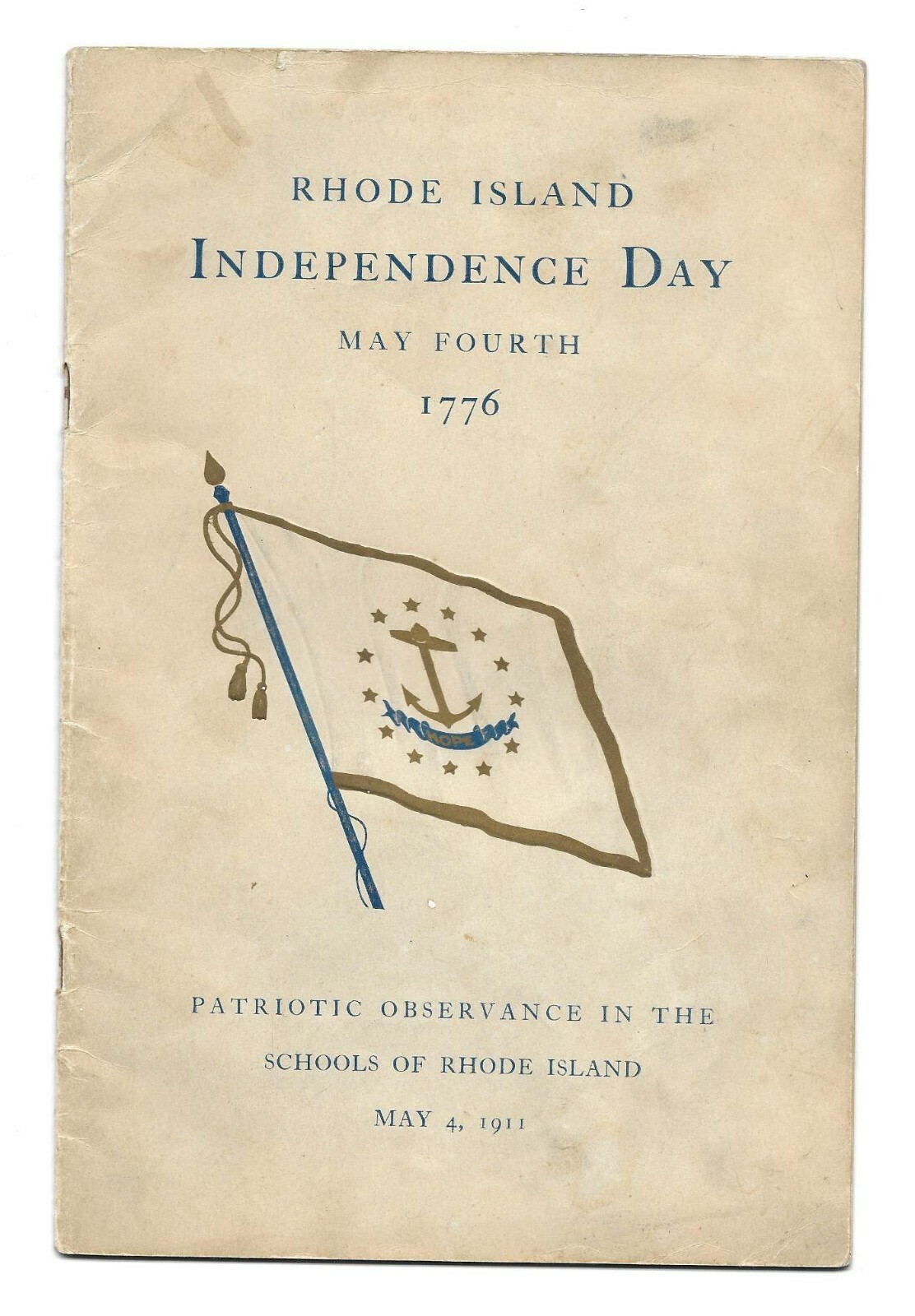 1911 Rhode Island INDEPENDENCE DAY BOOKLET patriotic observance in ...