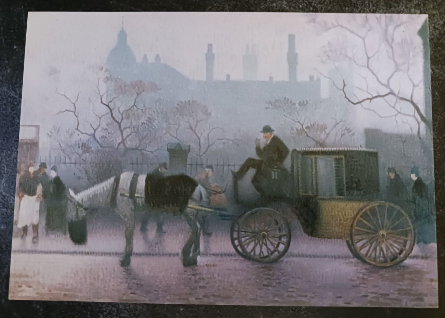 postcard Pierre Valette Old Cab at All Saints Manchester painting art ...