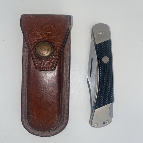 Puma Germany Stainless 260 Black Folding Lockback Knife with sheath | eBay