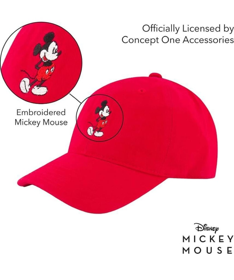 DISNEY MICKEY MOUSE Red Cotton CAP STRAPBACK ADJUSTABLE HAT NWT | eBay