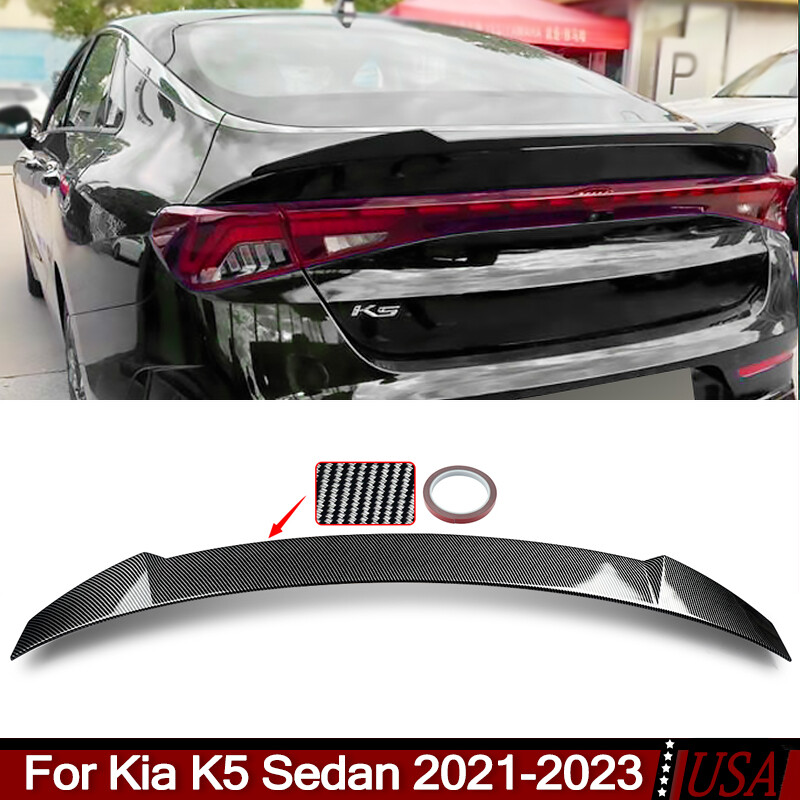 2021-2025 Kia K5 Sedan Carbon Fiber Look V Style Rear Trunk Spoiler ...