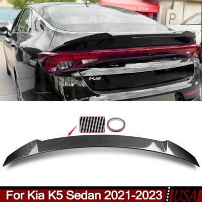 2021-2025 Kia K5 Sedan Carbon Fiber Look V Style Rear Trunk Spoiler ...