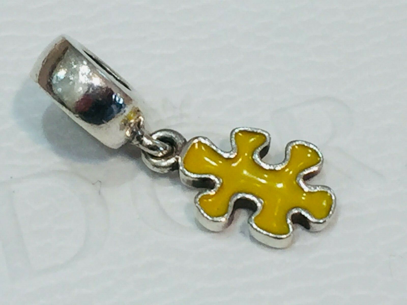Authentic Pandora Autism Yellow Jigsaw Puzzle Piece Dangle Charm 790486 ...