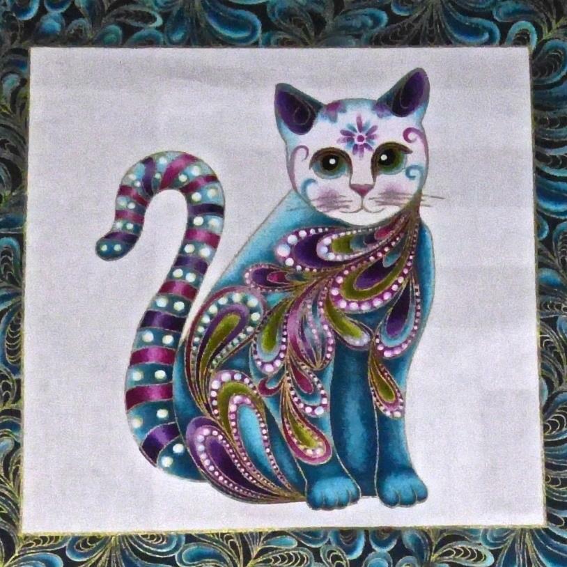 Cat Ladies Unite Metallic Gold Etched Cat Portraits, Per 11" by 44" (3 ...