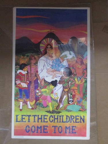 Vintage Let the children come to me poster 1970 Love Peace religious in ...