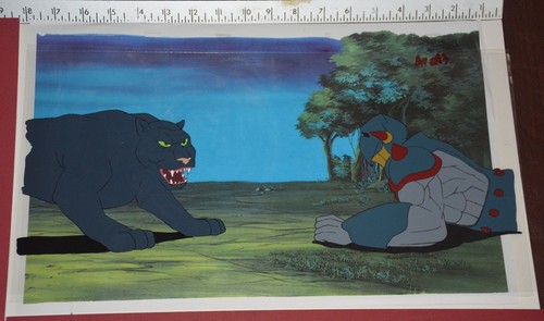 production animation cel -King Arthur #299 -OVERSIZED- 18"x 9"- see 25% ...