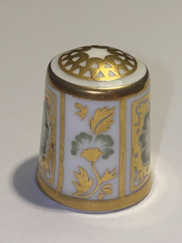 Fingerhut Porzellan Royal Crown Derby Blumen Gold Porcelain Thimble ...