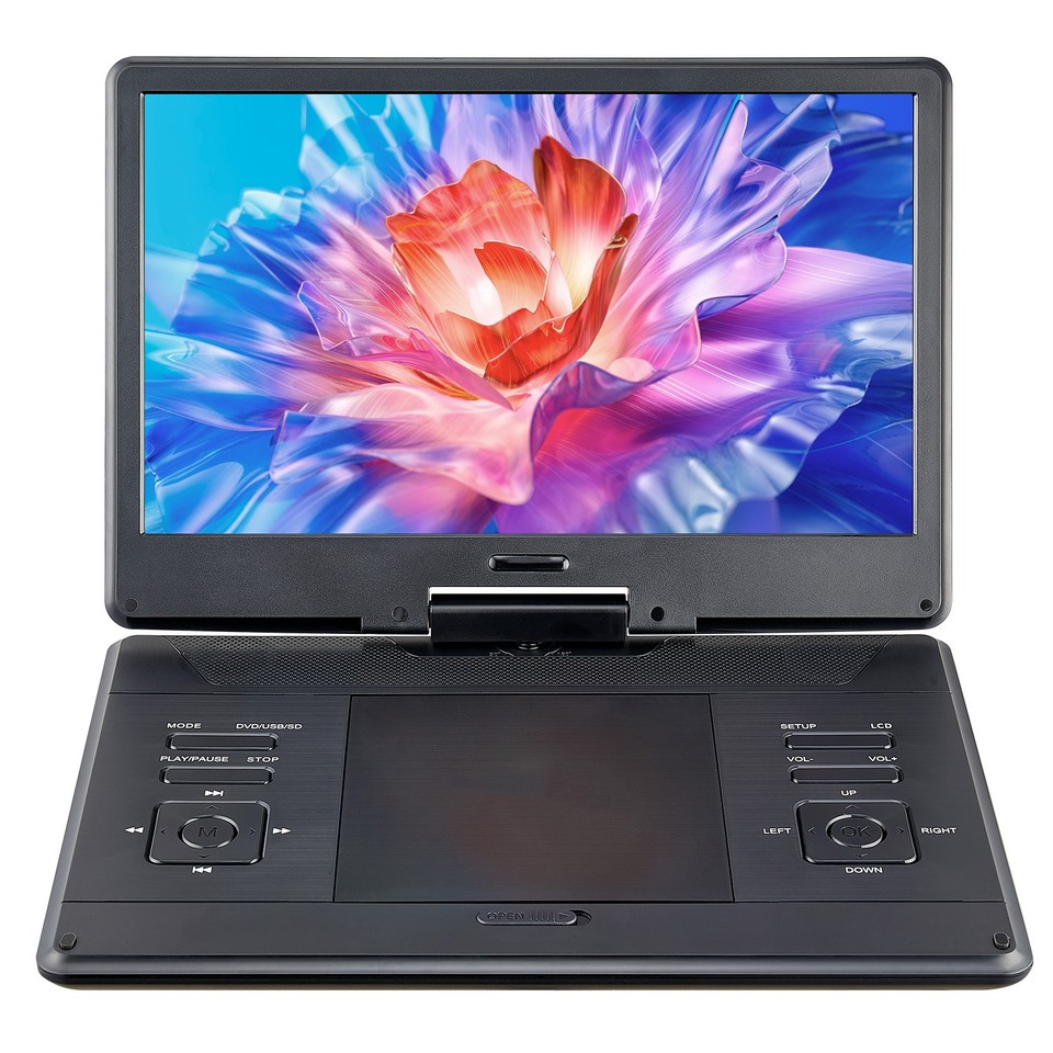 Portable DVD Player 14inch HD Swivel Display Screen 4.5-5 Hours Built ...