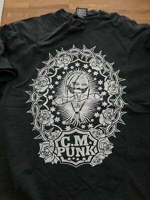 CM Punk Shirt Men XL Black Vintage WWE WWF Wrestling SES Straight Edge ...