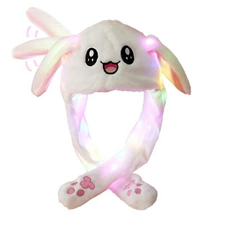 Cute Animals Ear LED Hats Funny Rabbit Bunny Ears Flap Moving Jumping ...