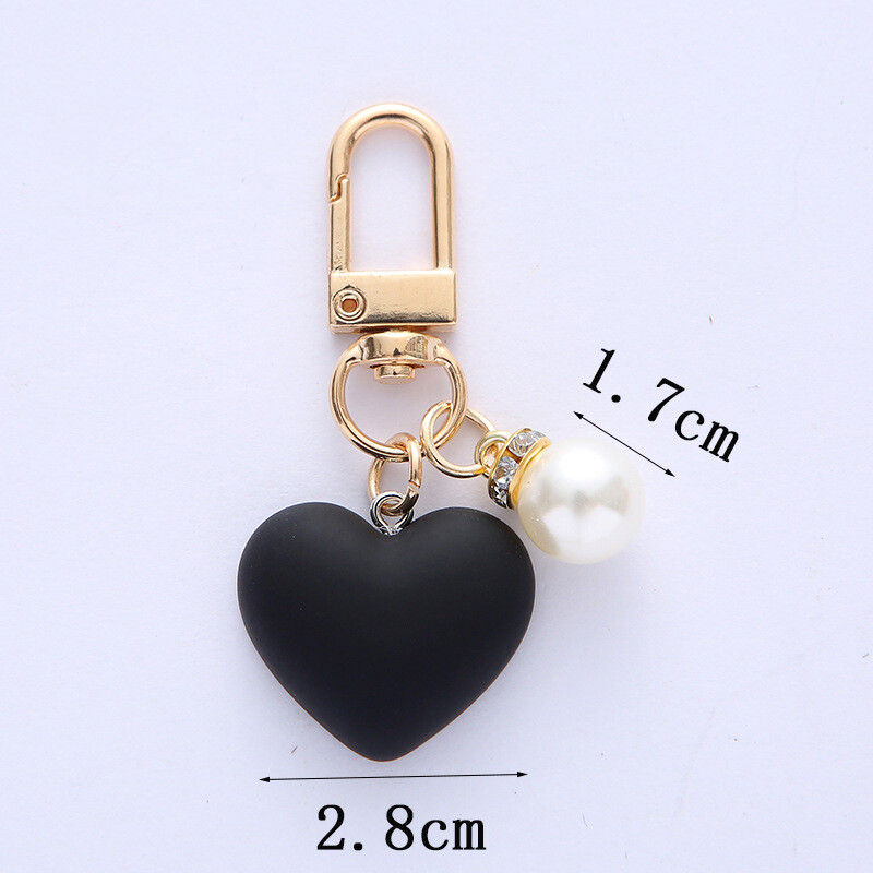 Heart Shape Keychain With Pearl Charms Trendy Headphone Case Bag ...