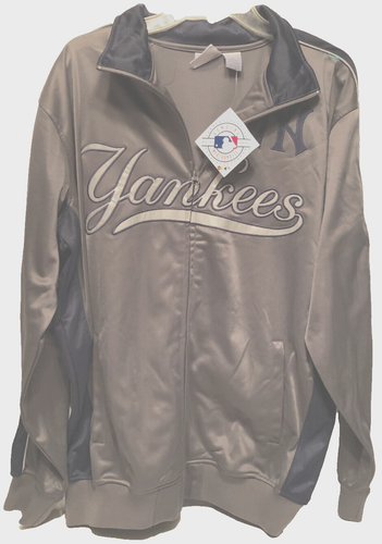 Yankees N.Y. Grayish Blue New Scripted MLB AL Full Zip Track Jacket L ...