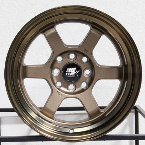 4-New 16" MST Time Attack Wheels 16x8 5x114.3 20 Bronze Bronze Lip Rims ...