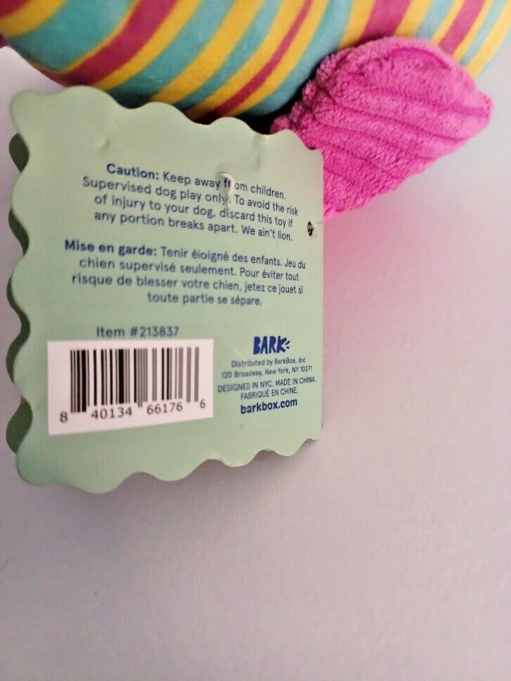 NWT Bark Box Dog Toy LION FISH LARRY Large Coral Ruff 2023 Crinkle ...