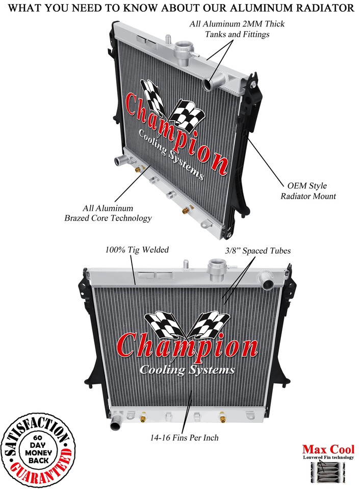 ER Champion 1 Row CR Series Radiator-2008-2010 Hummer H3 (Automatic ...
