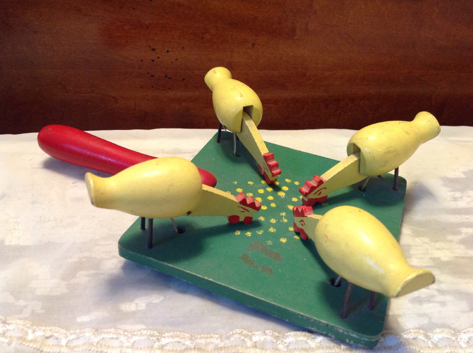 Vintage Pecking Chickens Wooden Pull String Toy | eBay