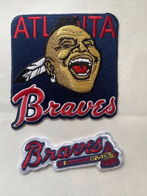 (2) ATLANTA BRAVES MLB vintage Embroidered Iron On Patches Patch Lot 3. ...