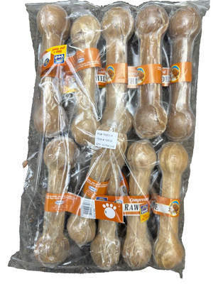Paws Dog Premium Pressed 8.5" Compressed Rawhide Chew Barbell Bones Lrg ...