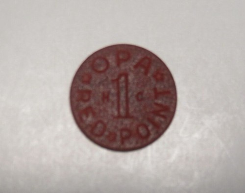 OPA Red 1 Point WW2 Ration Token "HC" | eBay